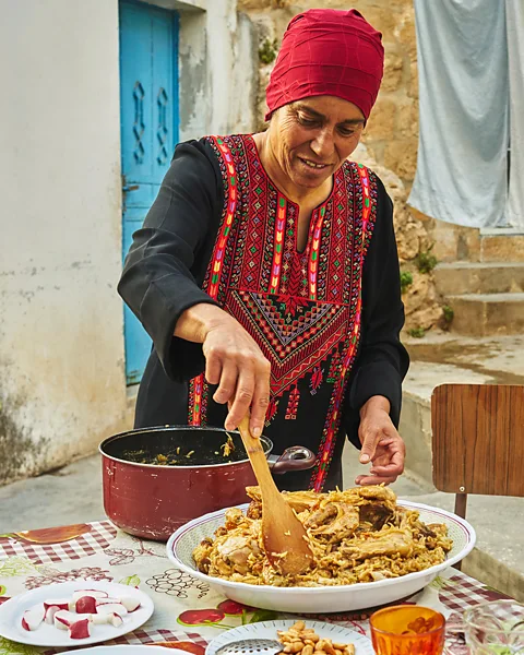 Maqloubeh: an upside-down chicken and rice dish