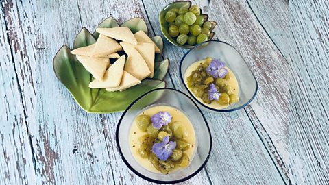 BBC - Yoghurt and Elderflower Mousse with Gooseberry Compote and Lemon ...