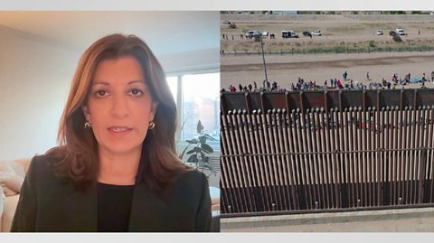 Biden approves new section of border wall as Mexico crossings rise - BBC News