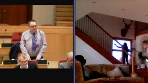 Inverness provost caught cleaning windows during meeting - BBC News