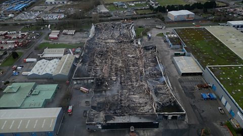 Bridgend fire: Arrest as building destroyed in industrial unit blaze ...