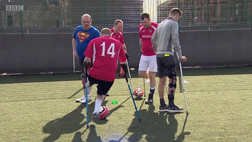 Amputee footballers in a league of their own - BBC News