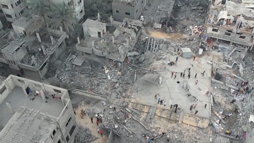 حرب غزة لقطات من طائرة دون طيار لحجم الدمار في قطاع غزة Bbc News عربي