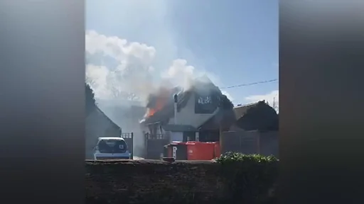 Sherston fire destroys roof of Indian restaurant - BBC News