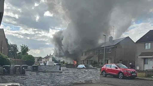 Corby terraced house severely damaged by fire - BBC News