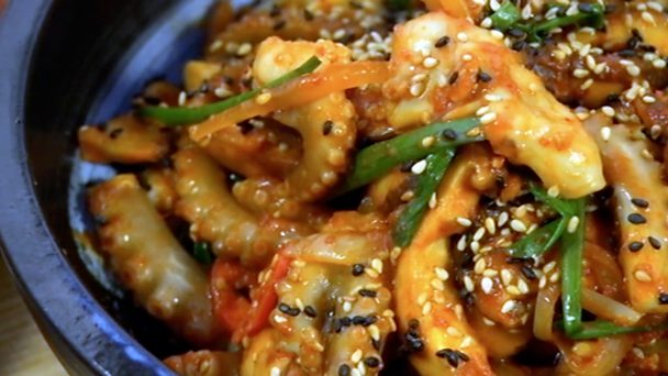 Fiery octopus (Ojingeo bokkeum) recipe - BBC Food
