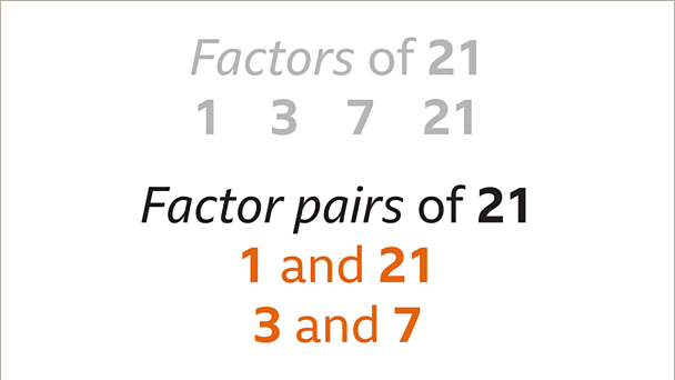 Understanding factors, factor pairs and multiples in Maths - BBC Bitesize