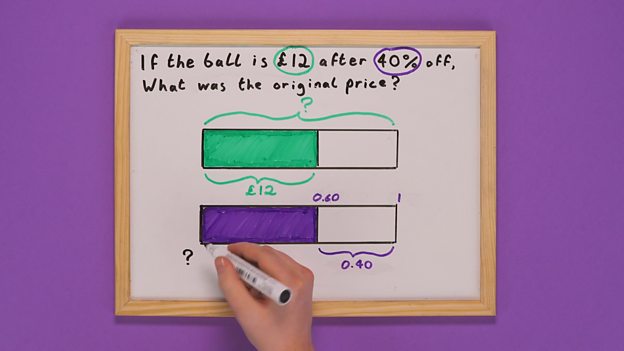 How to find the original value before % off (decimal method) - BBC Bitesize