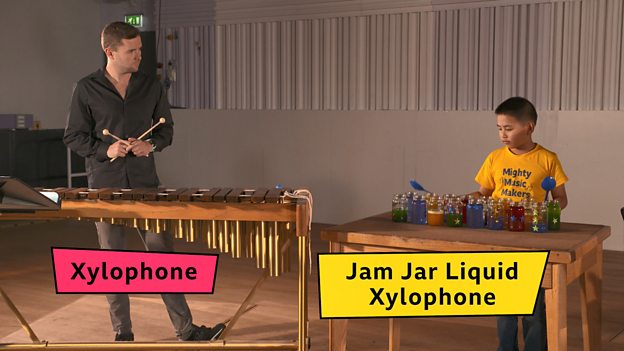 How to make a jar xylophone instrument from galls bottles or jars - BBC ...