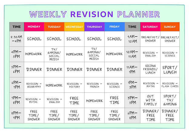 How do I make a revision timetable for my exams? - BBC Bitesize