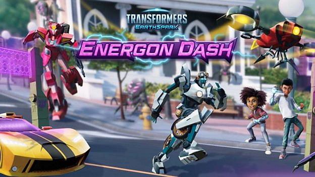 Transformers EarthSpark Energon Dash lane switcher running game - CBBC