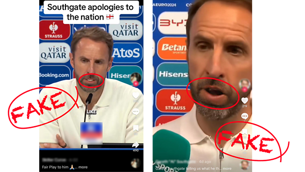 How to spot deepfake videos - from Farage playing Minecraft to Southgate’s AI press conferences ...