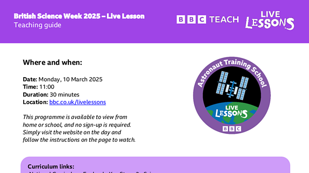 British Science Week 2025 – Space Live Lesson - BBC Teach