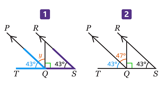 How to calculate angle in parallel lines - BBC Bitesize