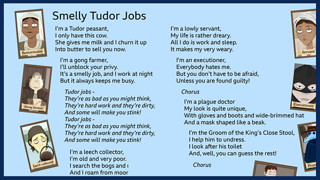 KS2 History - Life in Tudor times. Song: 'Smelly Tudor Jobs' - BBC Teach