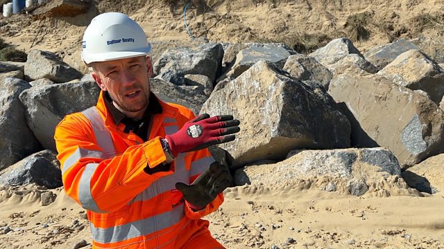 BBC - How does a rock revetment coastal defence work?