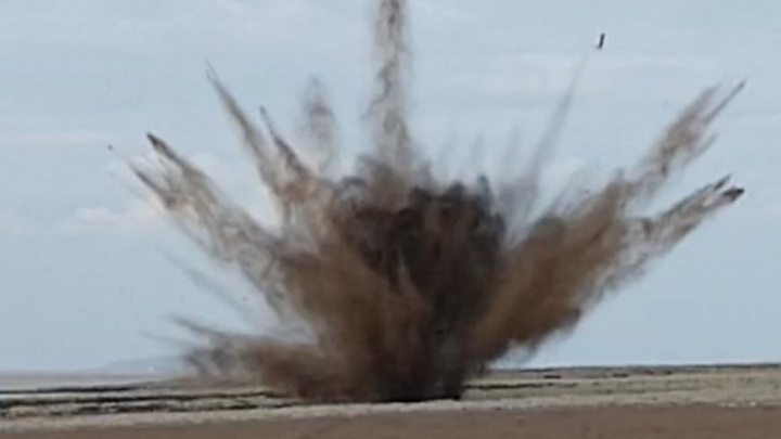 Tank shells uncovered on Kilve beach safely detonated - BBC News