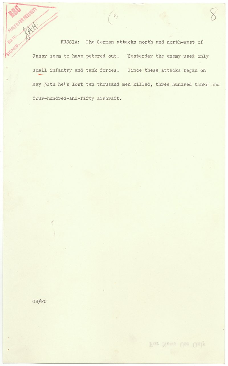 BBC Radio 4 D Day Reports 8 June 1944 8am News BBC Radio 4 D Day Reports 8 June 1944 8am News