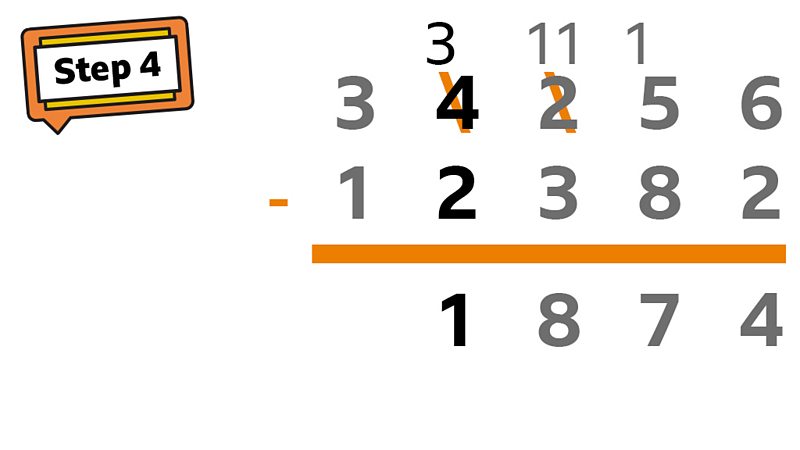 Subtract more than 4-digit numbers - Maths - Learning with BBC Bitesize