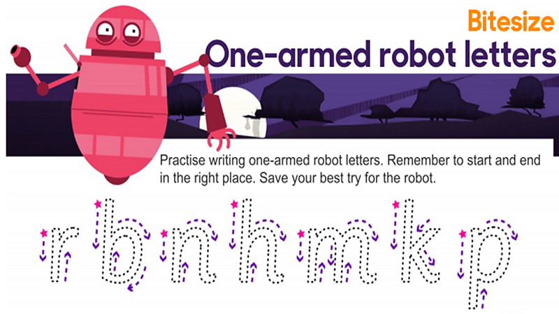 How to write one-armed robot letters - BBC Bitesize
