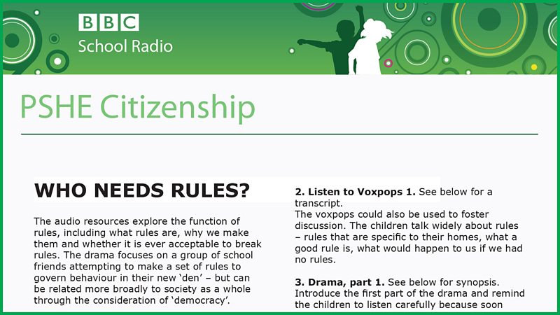 KS2 PSHE: Have Your Say! 1. Who needs rules? - BBC Teach