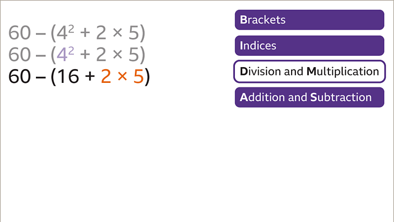 Order of operations using BIDMAS – KS3 Maths – BBC Bitesize