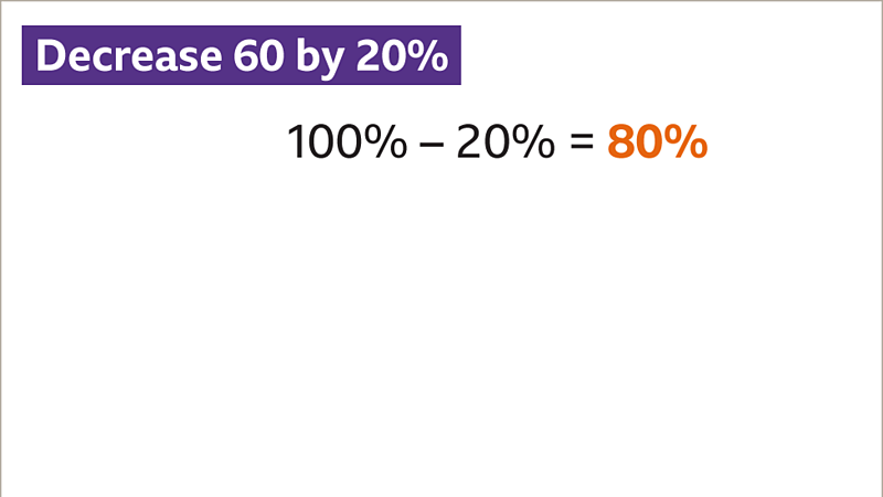How to decrease an amount by a percentage - BBC Bitesize