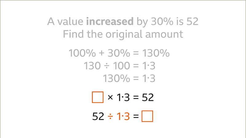 How to work out a percentage original value before percentage decrease ...