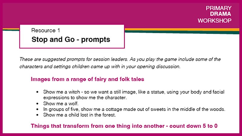 Primary Drama Workshop. 1: Beginning a drama. - BBC Teach