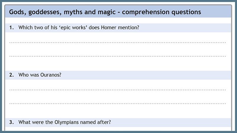 KS2 Ancient Greece: 2. Gods, goddesses, myths and magic - BBC Teach