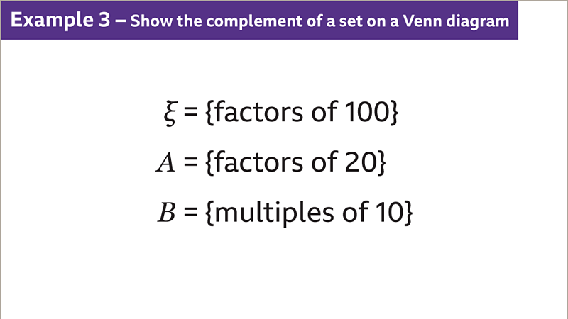 The complement of a set - KS3 Maths - BBC Bitesize
