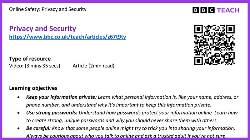 How to keep your information safe online – for KS2 (7-11) - BBC Teach
