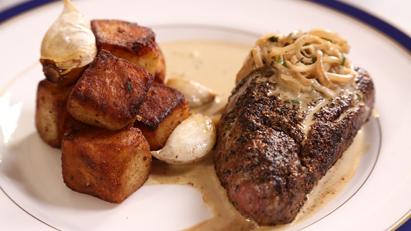 Steak Diane with sauté potatoes recipe - BBC Food