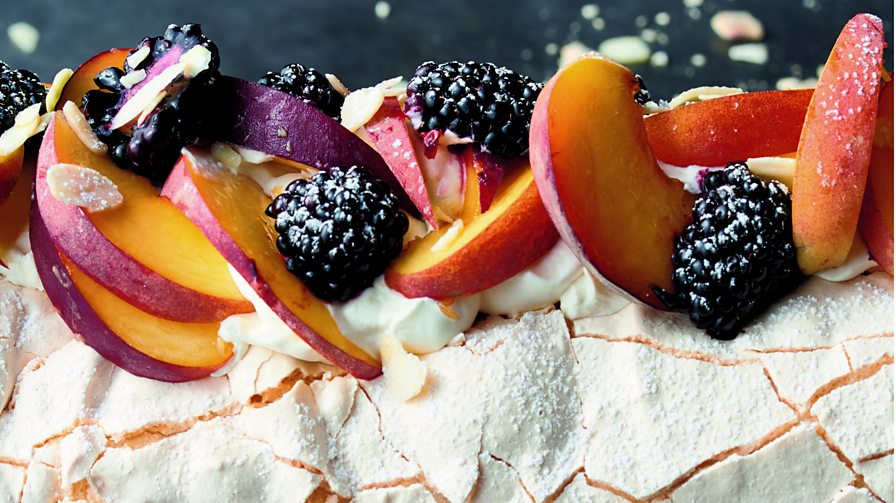 BBC Radio 4 - Woman's Hour - Rolled pavlova with peaches and blackberries