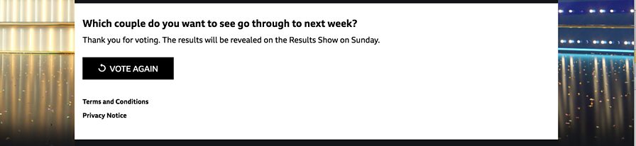 BBC One - Strictly Come Dancing - Voting Info