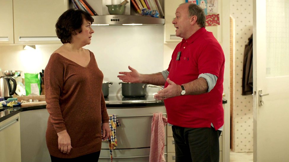 BBC One - Two Doors Down, Pilot, Under pressure: hosts Beth and Eric ...