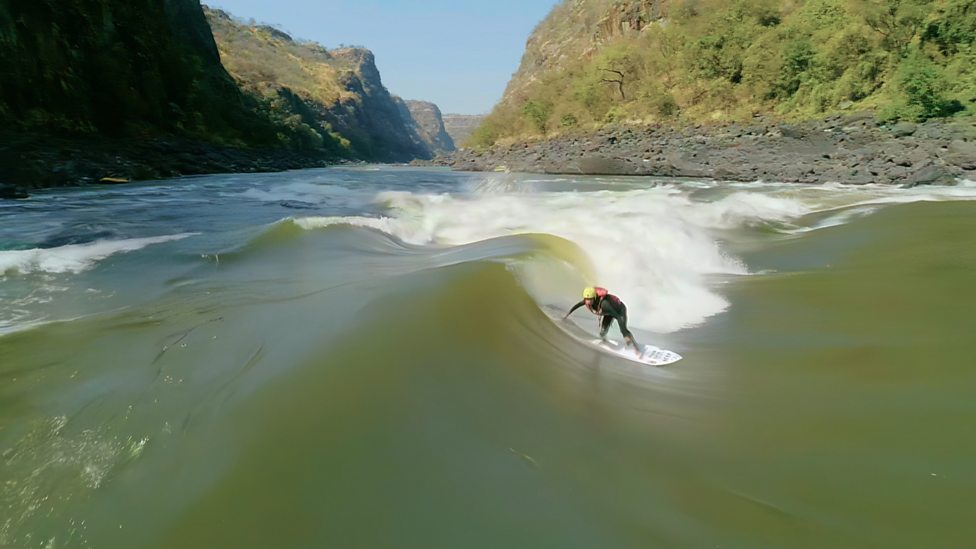 BBC Two - Earth's Great Rivers II - Surfing the Zambezi Wave
