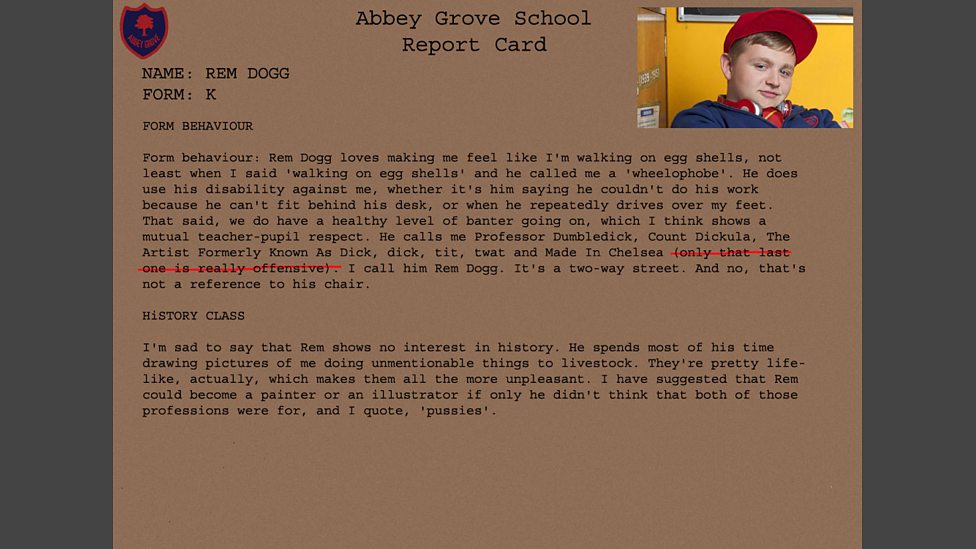 BBC Three - Bad Education, Series 1, Student Report Cards - Chantelle's ...