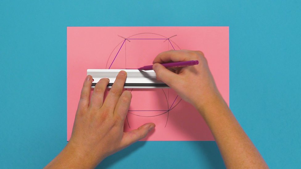 How to draw a regular hexagon, square and triangle - BBC Bitesize