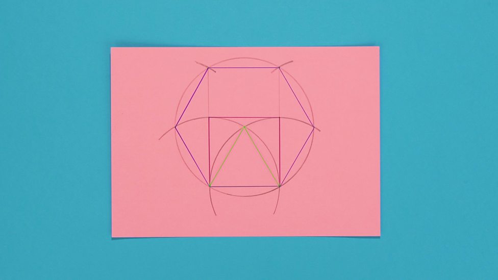 How to draw a regular hexagon, square and triangle - BBC Bitesize