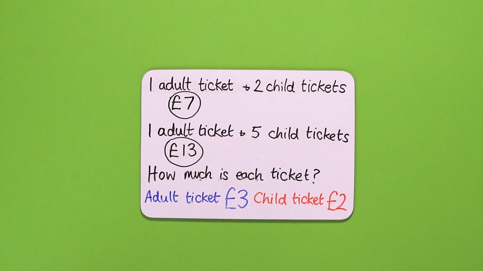 How to solve simultaneous equations using bar models - BBC Bitesize