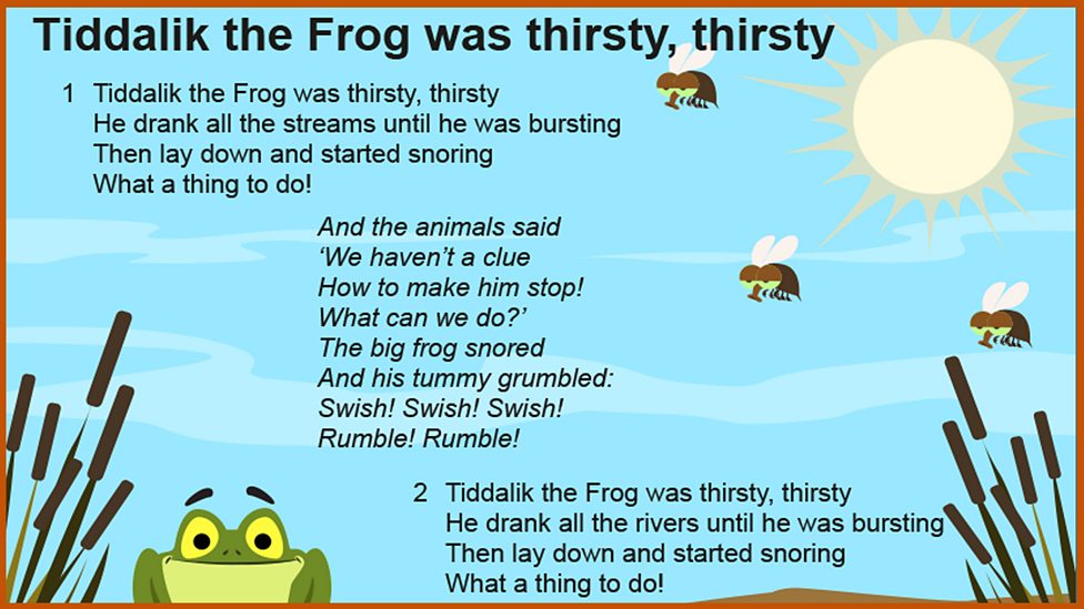 Tiddalik the Frog. 1: Tiddalik the Frog was thirsty, thirsty - BBC Teach