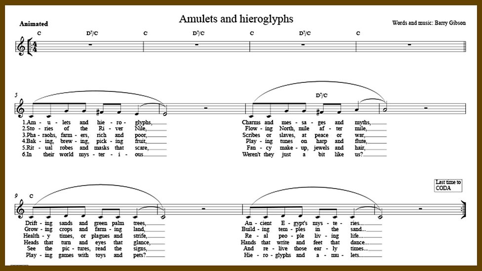 KS2 Music: Ancient Egypt. Song: 'Amulets and hieroglyphs' - BBC Teach