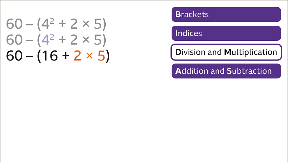 Order of operations using BIDMAS – KS3 Maths – BBC Bitesize