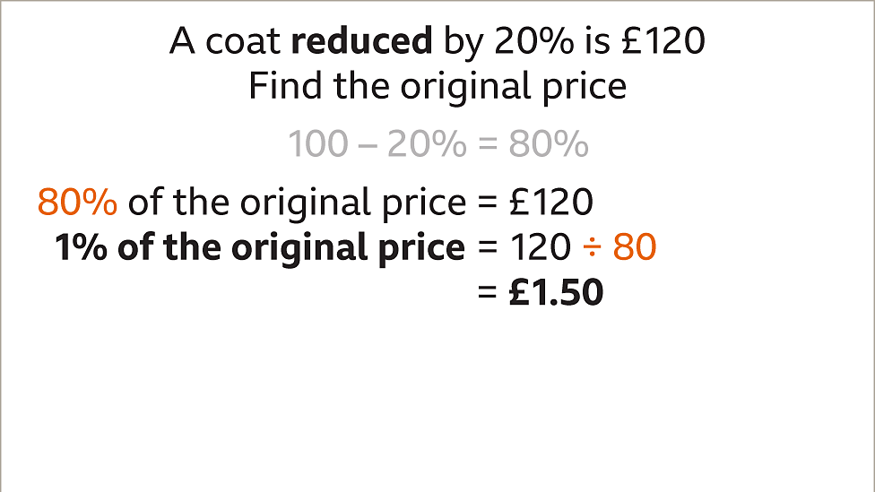 How to work out a percentage original value before percentage decrease ...