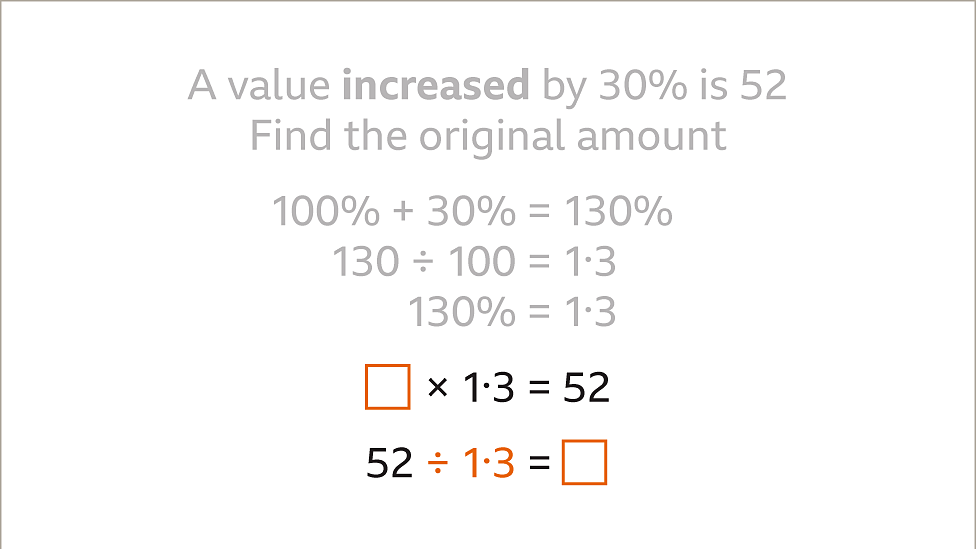 How to work out a percentage original value before percentage decrease ...
