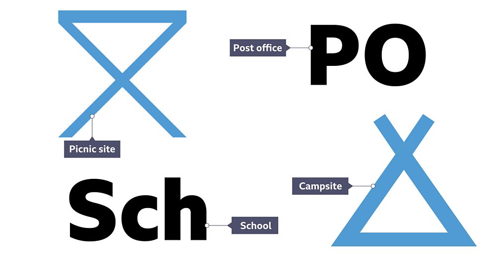 Map symbols, direction and contour lines - BBC Bitesize