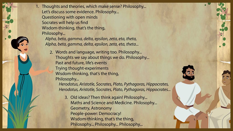 KS2 Music: Ancient Greece. Song: 'Philosophy' - BBC Bitesize