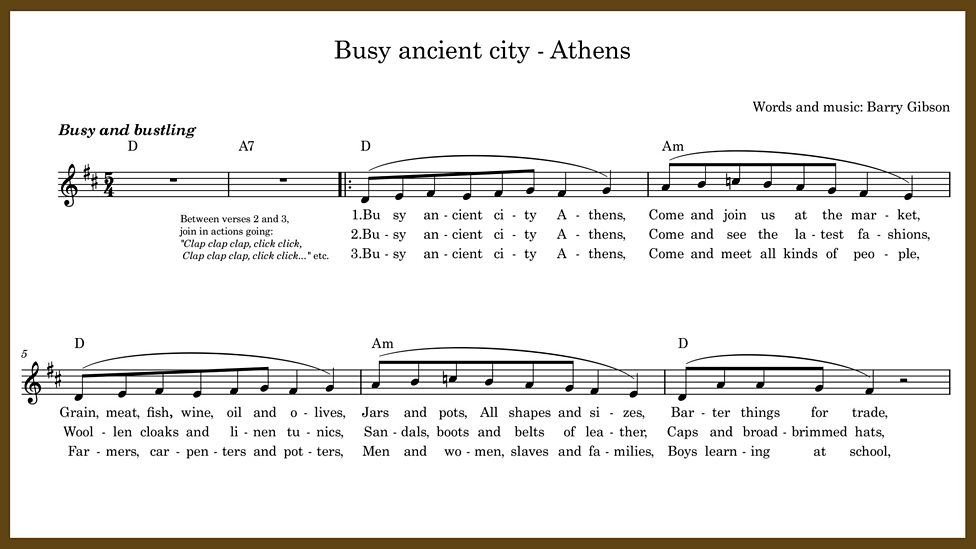 KS2 Music: Ancient Greece. Song: 'Busy ancient city, Athens' - BBC Teach
