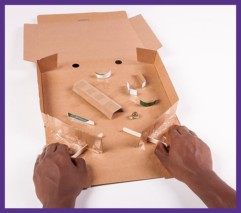 How to make a pinball machine with a cardboard box: DIY STEM activity ...